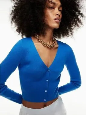 Babaton | Sweaters | Babaton Georgia Electric Blue Vneck Button ...